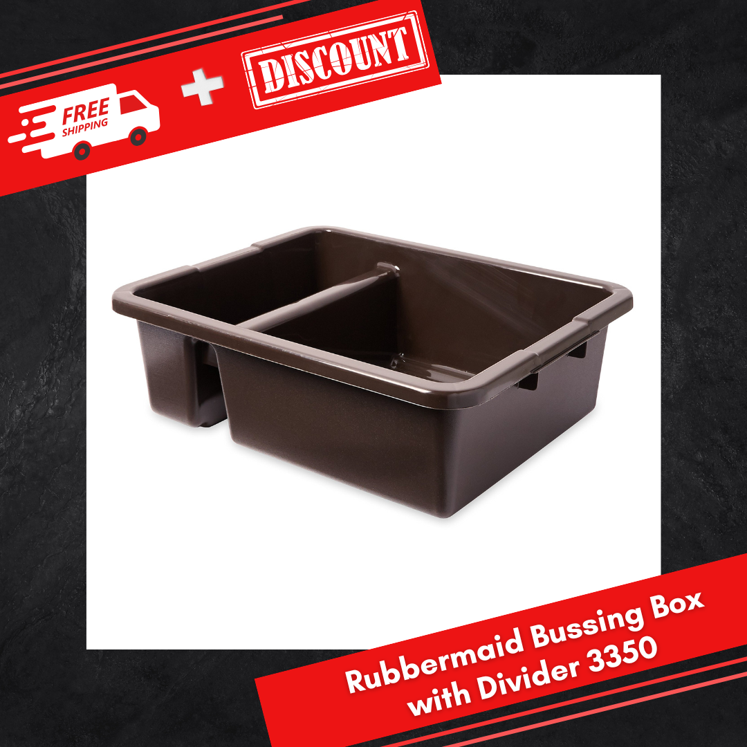 Rubbermaid Bussing Box with Divider FG335000BRN | KitchenLead ...